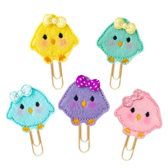 Adorable Felt Chicks Paper Clips Choose from 5 pastel | Etsy