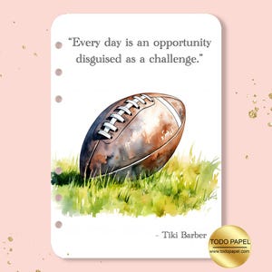 Football Laminated Planner Dashboard. A5, Personal or Pocket. 6 Hole ...