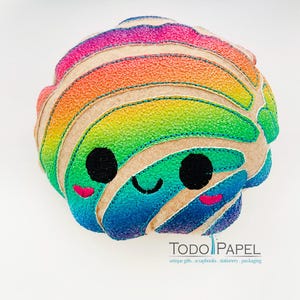 Kawaii Rainbow Conchas Mini Plushies. Colorful Mexican Pan Dulce ...