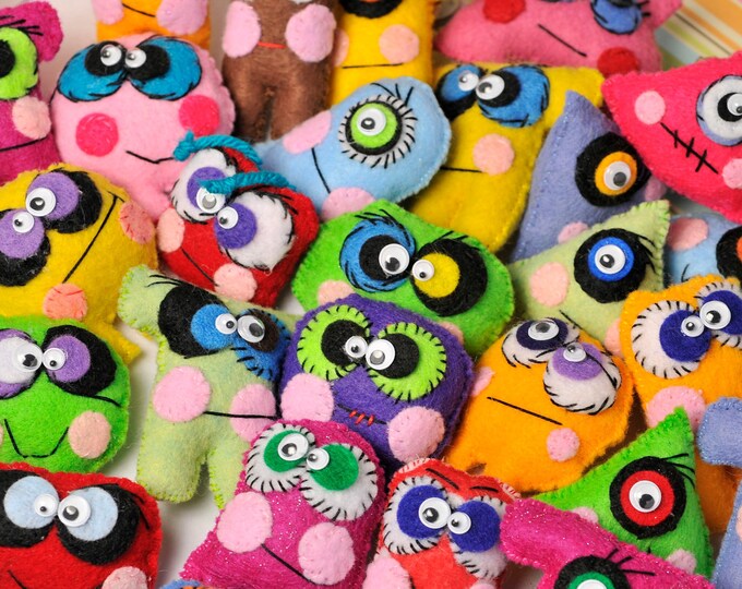 Halloween Mini Monster Dolls . Favors for Kids . BFF . Assorted Little ...
