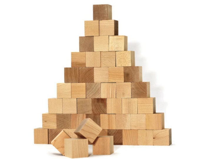 20 Unfinished Wooden Blocks 1x1 Inch. Wood Cube Square Pine Wood Block ...