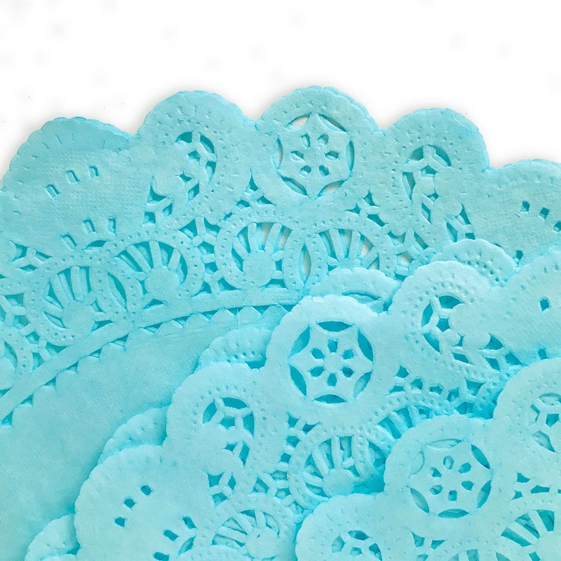TEAL Paper Doilies 4 6810 - Etsy