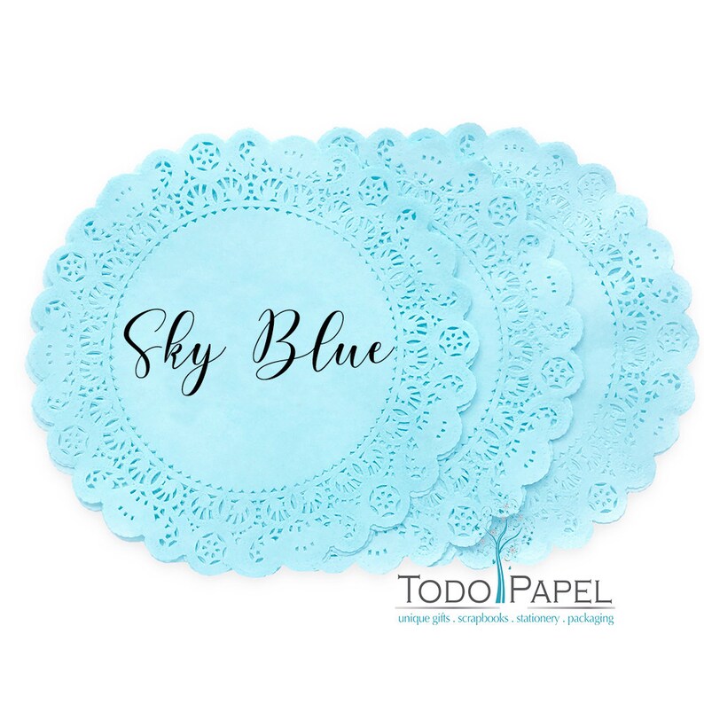 SKY BLUE Color Paper Lace Doilies Choose From 4 - Etsy