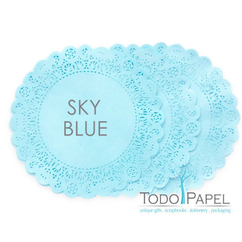 SKY BLUE Color Paper Lace Doilies Choose From 4 - Etsy