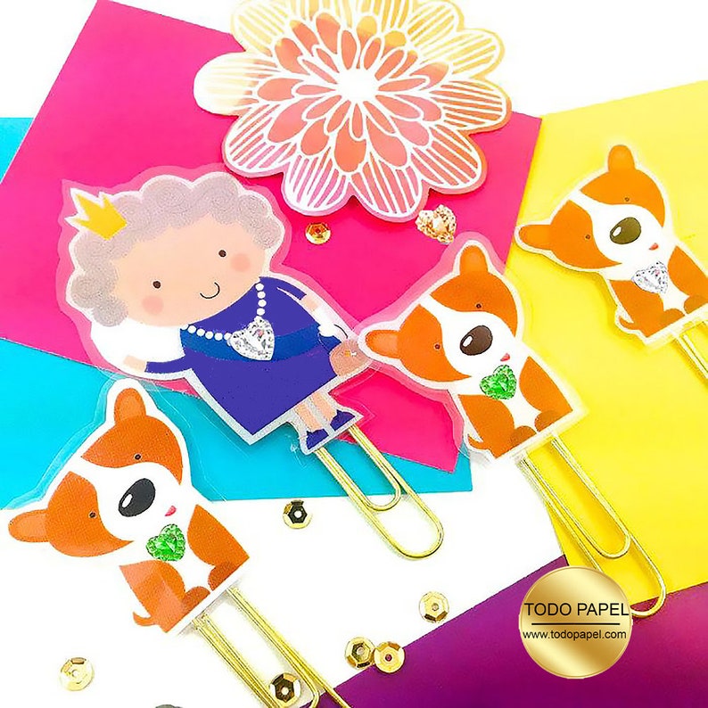 Queen Elizabeth II and Corgis Laminated Planner Paper Clips - Etsy