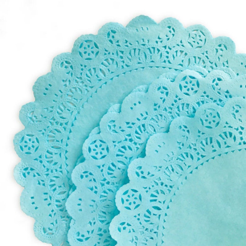 TEAL Paper Doilies 4 6810 - Etsy
