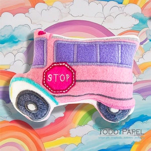 Kawaii School Bus Plushie: Eco-friendly Felt Mini Stuffie - Etsy