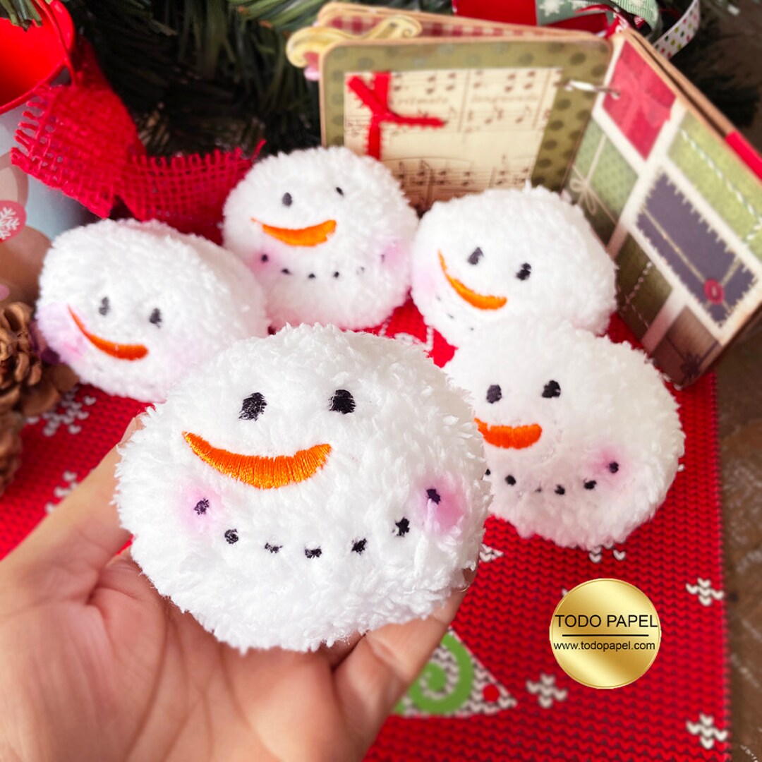 Embroidered Snowball Plushies: Indoor Snow Fight Balls, Set of 5 - Etsy