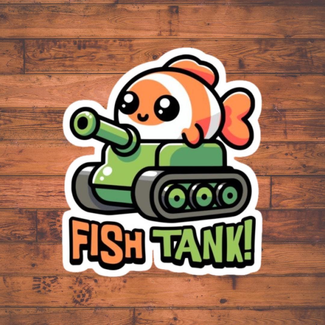 Fish Tank Sticker, Sticker for Laptop,waterbottle,plannar, Funny ...