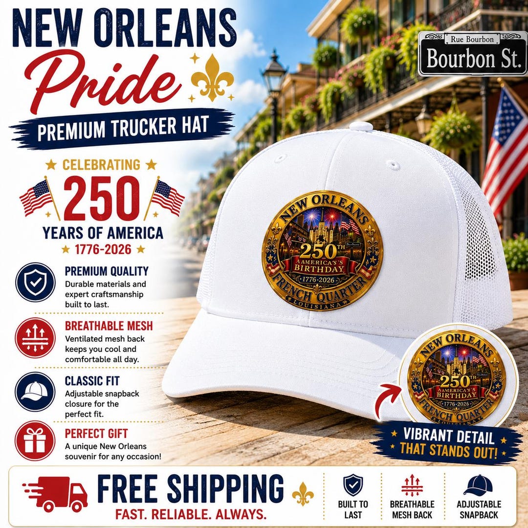 New Orleans Logo Cap, 250th Anniversary Seal Snapback Design | Vintage ...