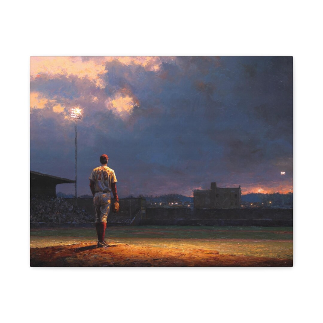 Vintage Baseball Field Art Print, Sports Fan Gift, Stretched Matte ...