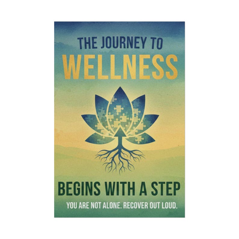 Recovery Poster, Wellness Journey Design Rolled| Inspirational Wall Art ...