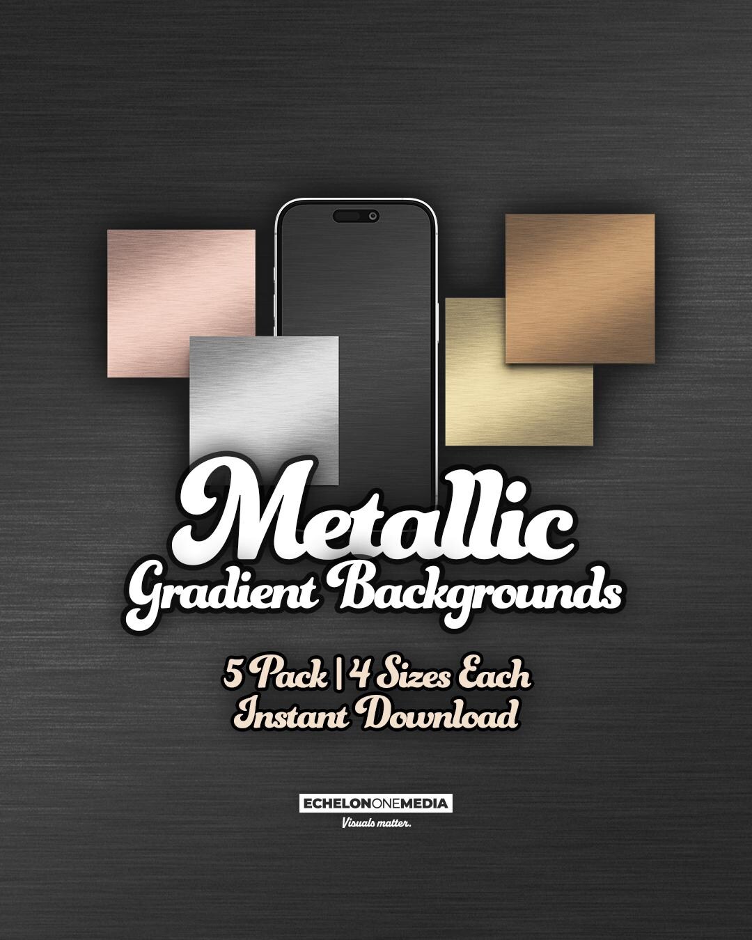 Brushed Metal Gradient Backgrounds | Silver, Gold, Bronze, Rose Gold ...