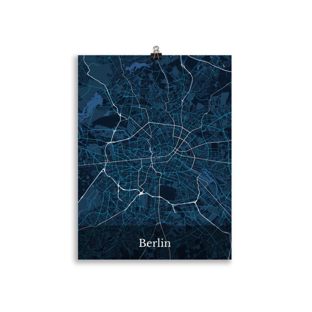 Map of Berlin Blueprint Poster Print - Etsy