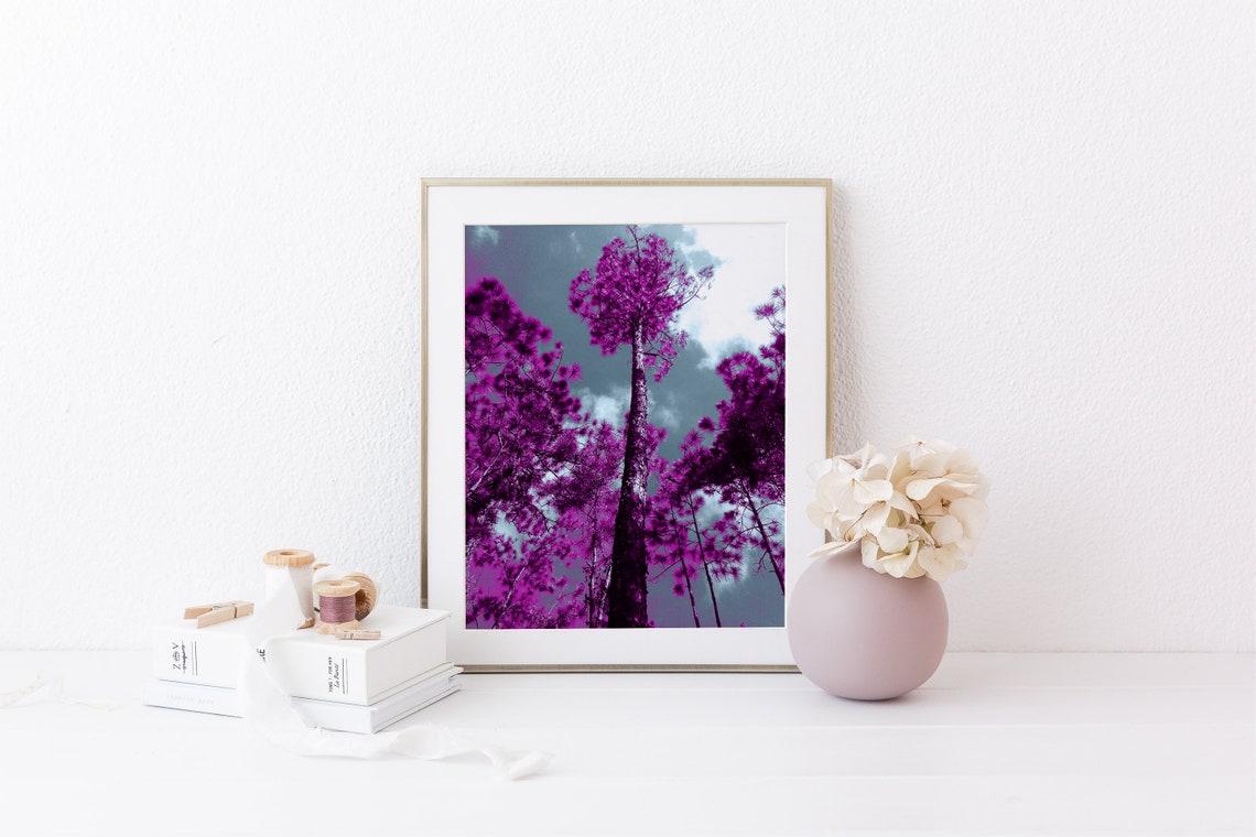 Purple Trees Digital Download Wall Art | Etsy