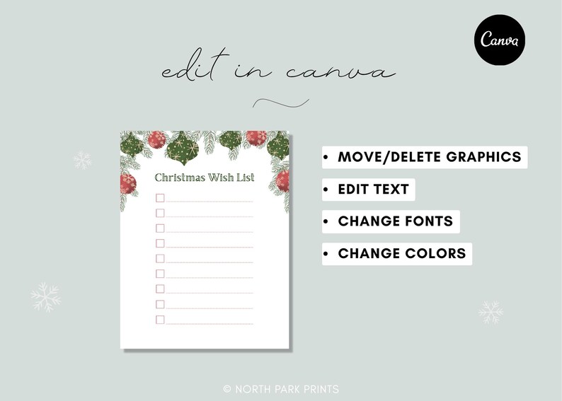 Editable Christmas List for Kids Printable Instant Download PDF - Etsy ...
