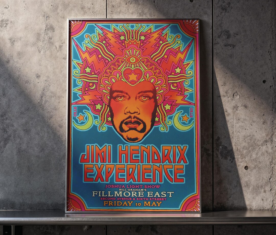 Jimi Hendrix Experience Fillmore East Poster 1968 | Psychedelic Rock ...