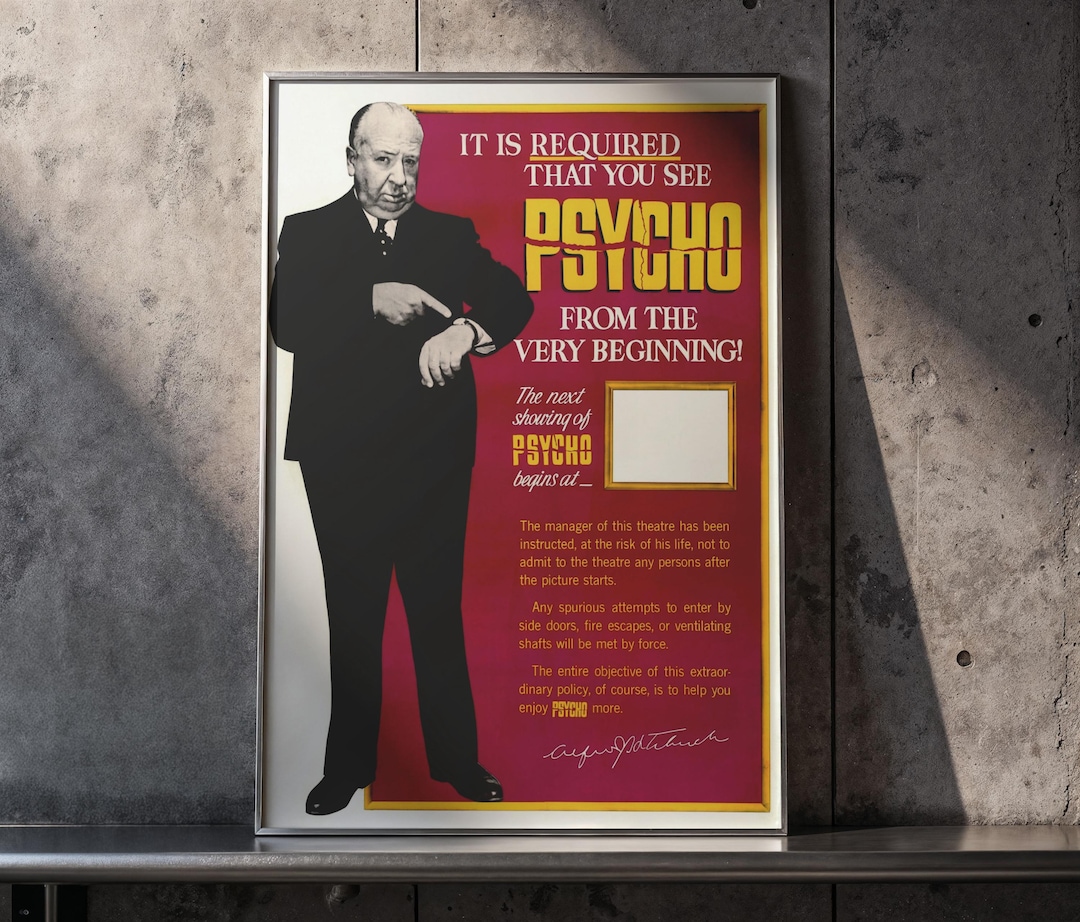 Alfred Hitchcock's Psycho 1960 Poster | Norman Bates Anthony Perkins ...