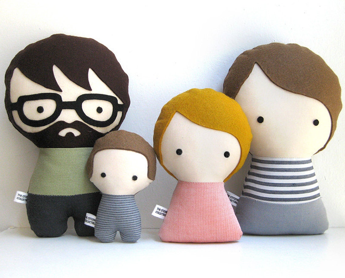 Handmade Personalized Family With Child and Baby. Plush Doll. - Etsy