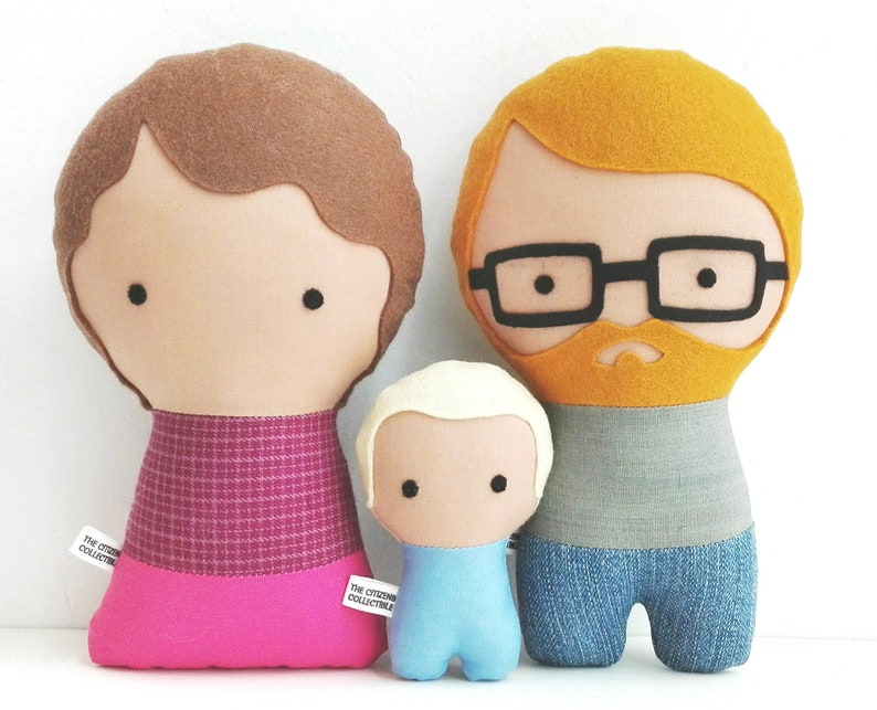 Handmade Personalized Family With Baby. Plush Doll. Custom Your Own ...
