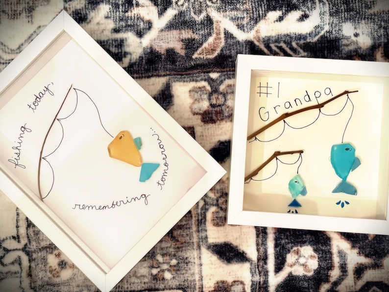 Fishing Sea Glass Shadow Box - Etsy