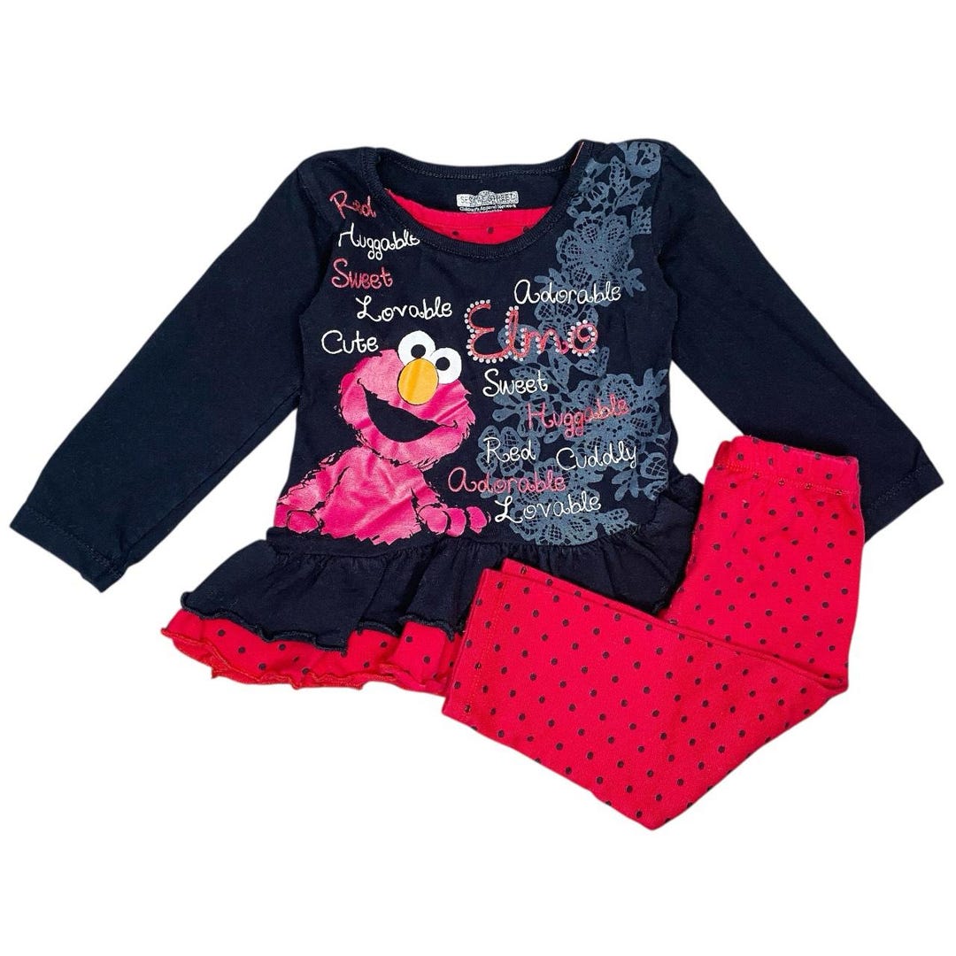 Vintage 00s Sesame Street Elmo Matching Girls Set Sz 3T - Etsy
