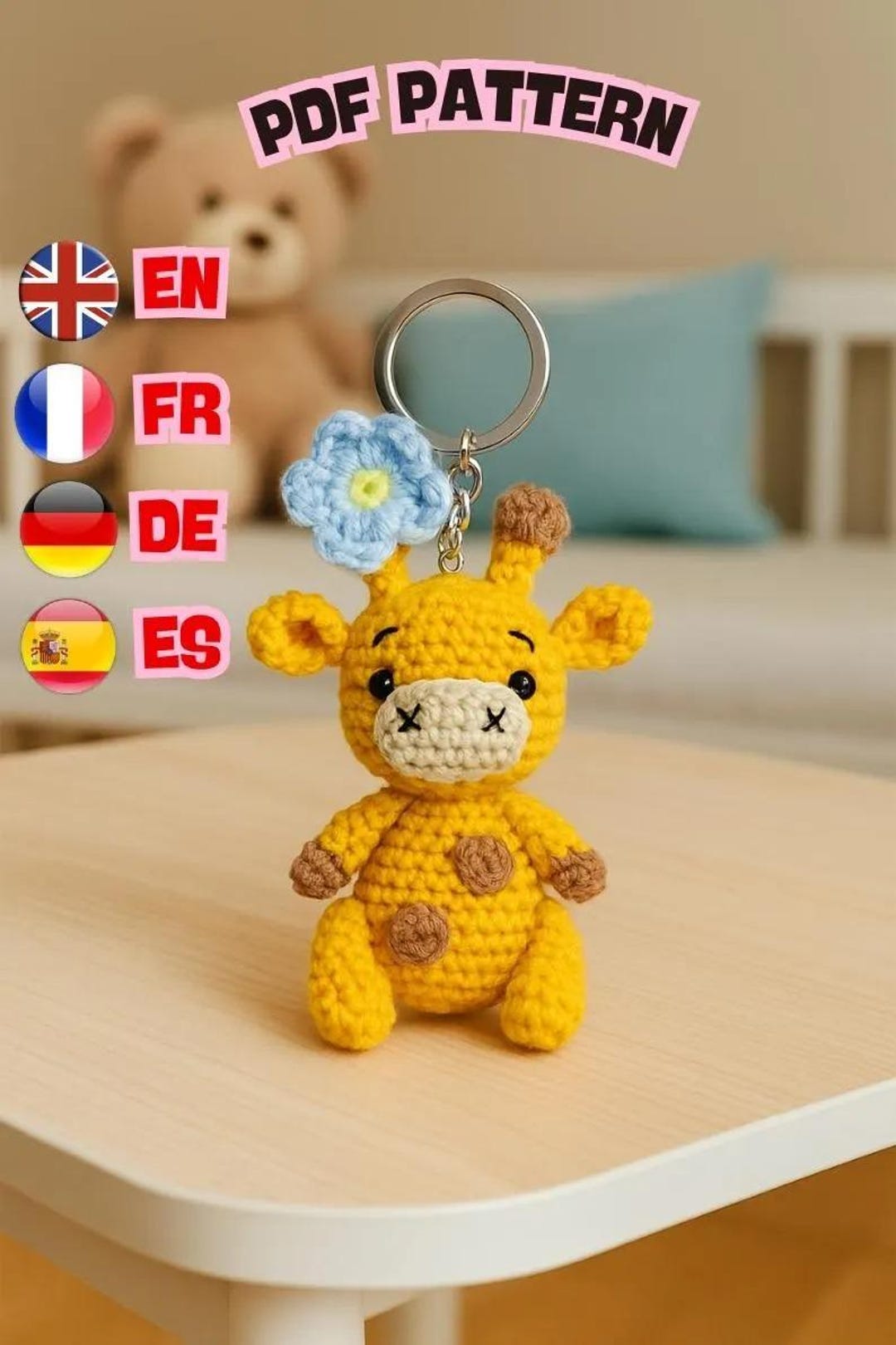 Crochet Giraffe Amigurumi Pattern: Mini Keychain Toy (PDF Pattern) - Etsy
