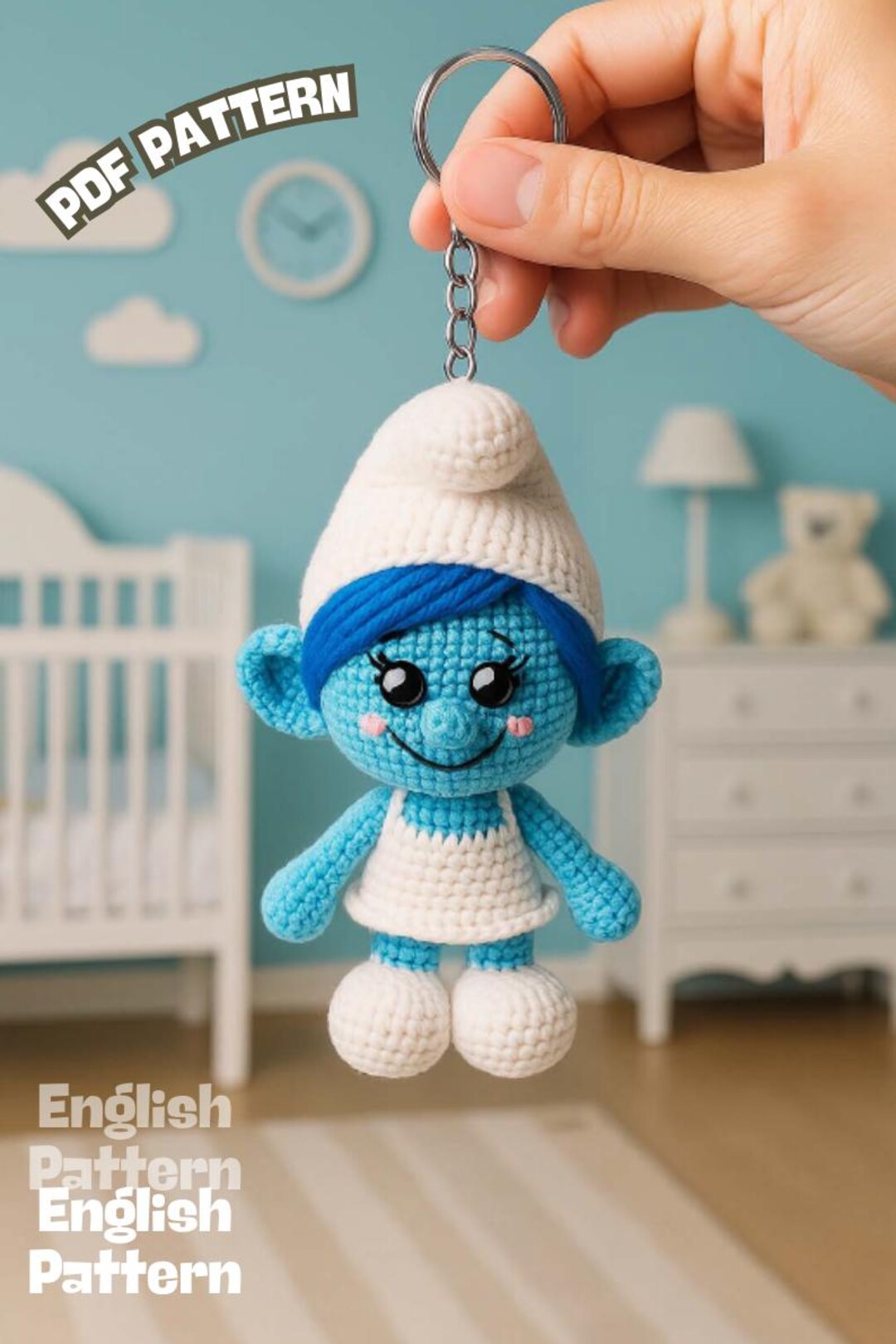 Smurfs Crochet Pattern, Amigurumi Keychain (PDF Pattern) - Etsy