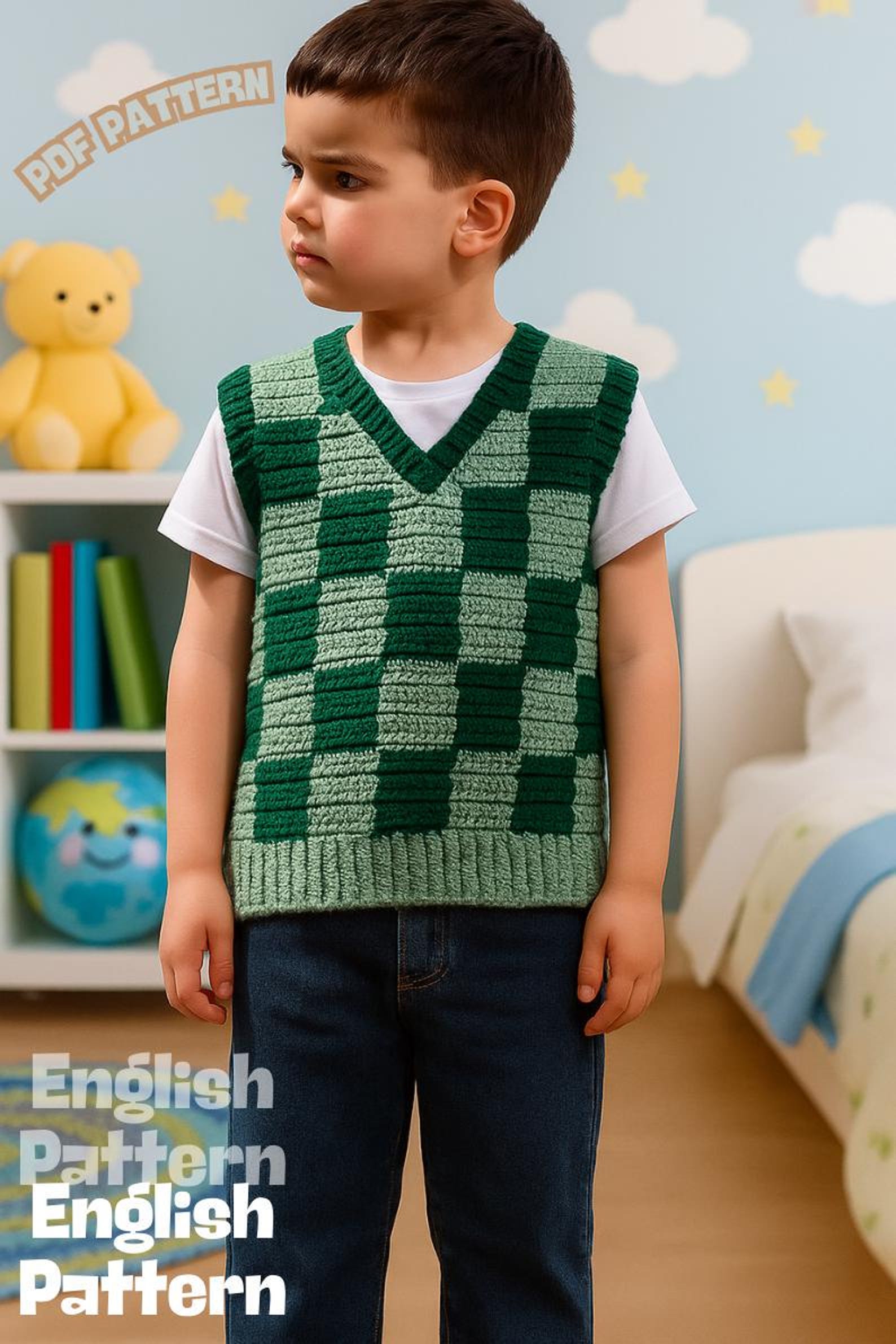 Crochet Child Vest Pattern, Easy Modern Pullover (PDF Pattern) - Etsy