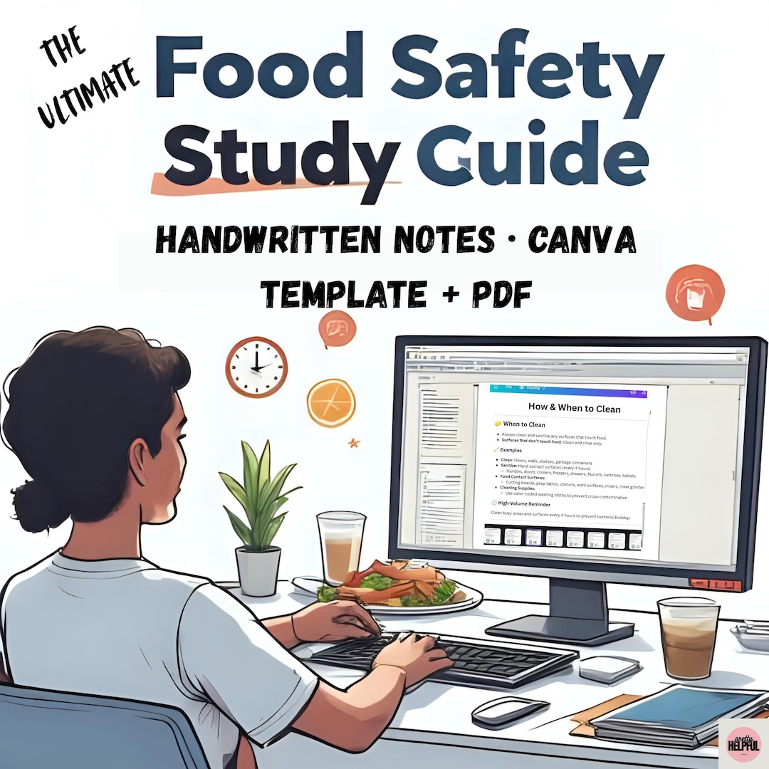 Food Safety Exam Prep | Handwritten Study Guide (canva Template + PDF ...