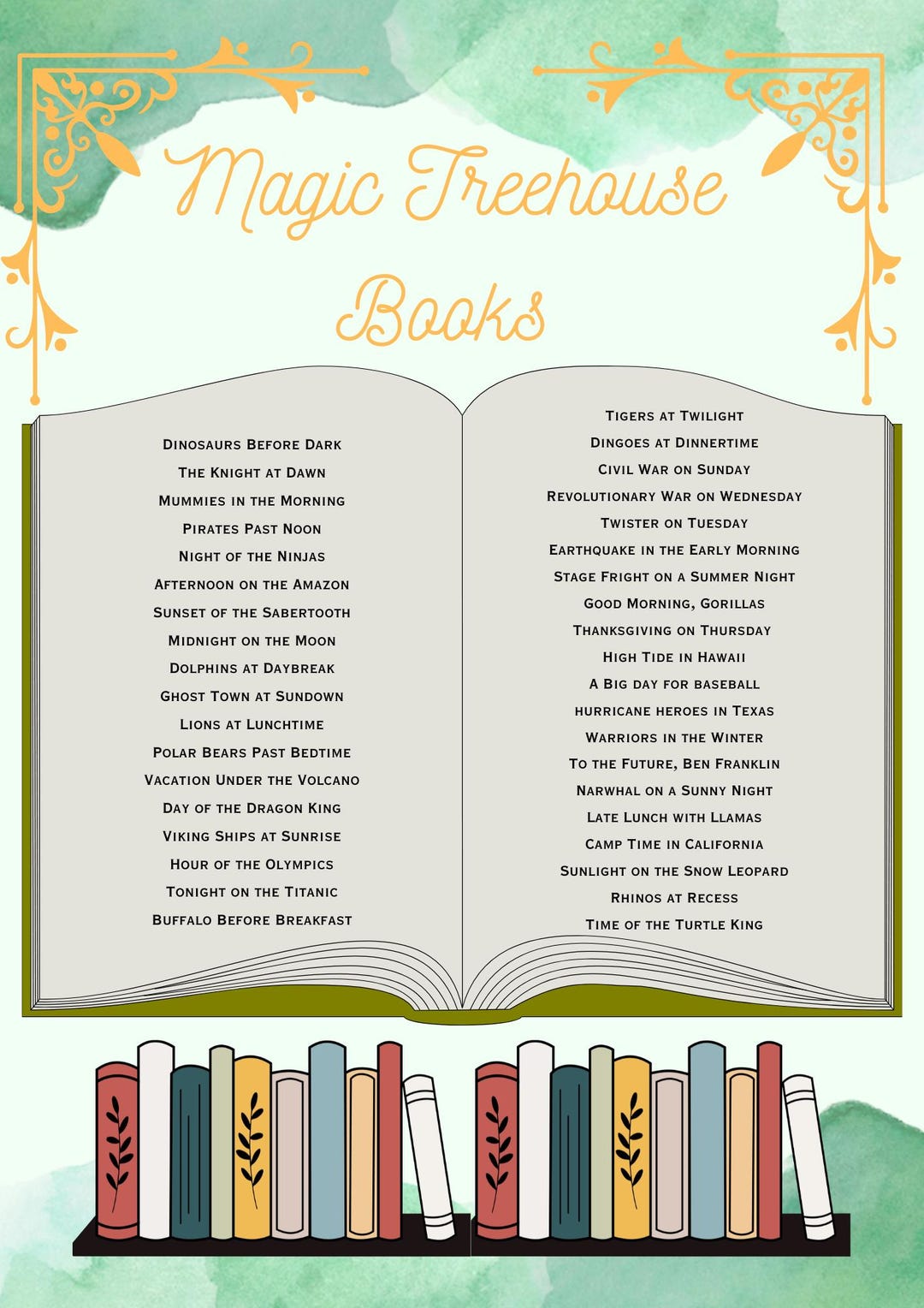 Magic Treehouse Book Tracker - Etsy