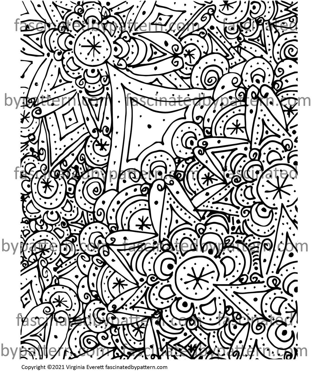 Printable Joy Burst Pattern Adult Coloring Page 3 of 4 - Etsy
