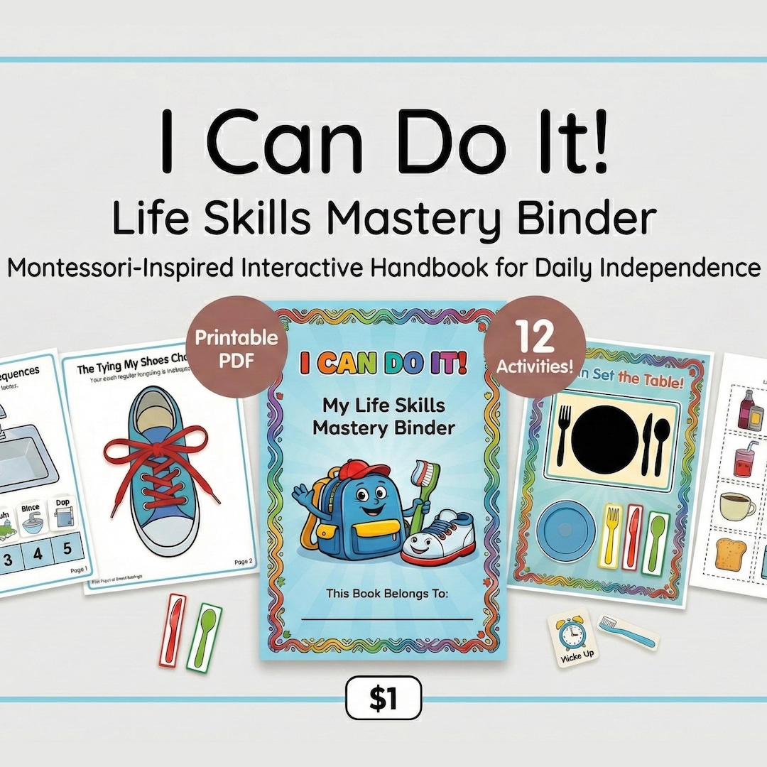 Preschool Learning Games & Life Skills Binder | I Can Do It Toddler ...