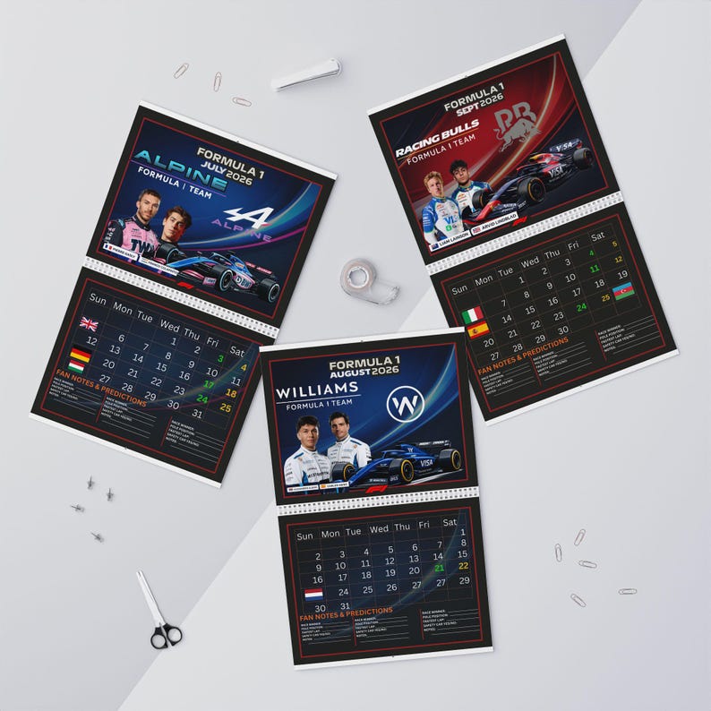 Formel 1 Wandkalender 2026 | F1 Wall Art Kalender | Motorsport Geschenk ...