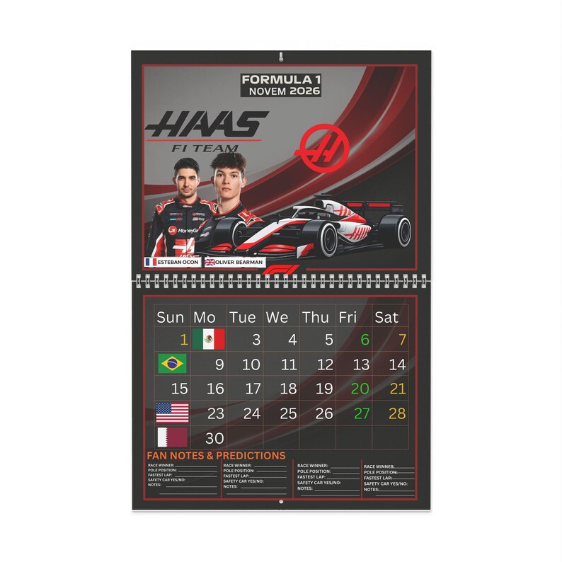 Formula 1 Calendar 2026 | F1 Wall Calendario | Oscar Piastri Merch ...