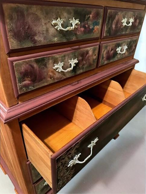Vintage Kling Solid Cherry Tallboy Dresser | Refurbished Furniture ...