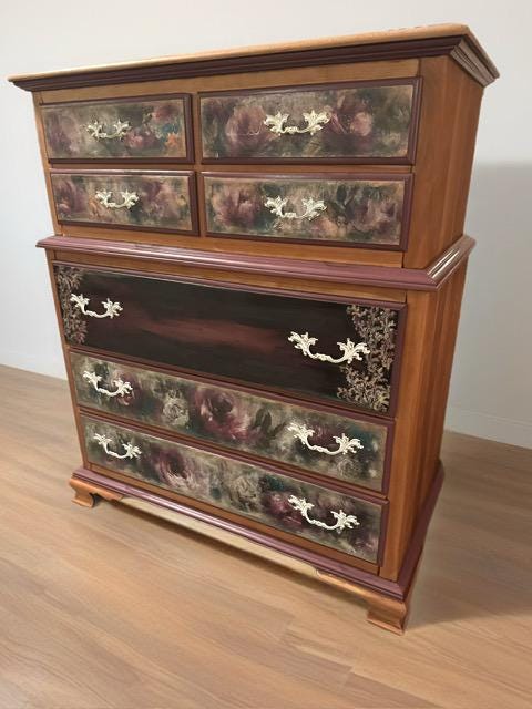 Vintage Kling Solid Cherry Tallboy Dresser | Refurbished Furniture ...
