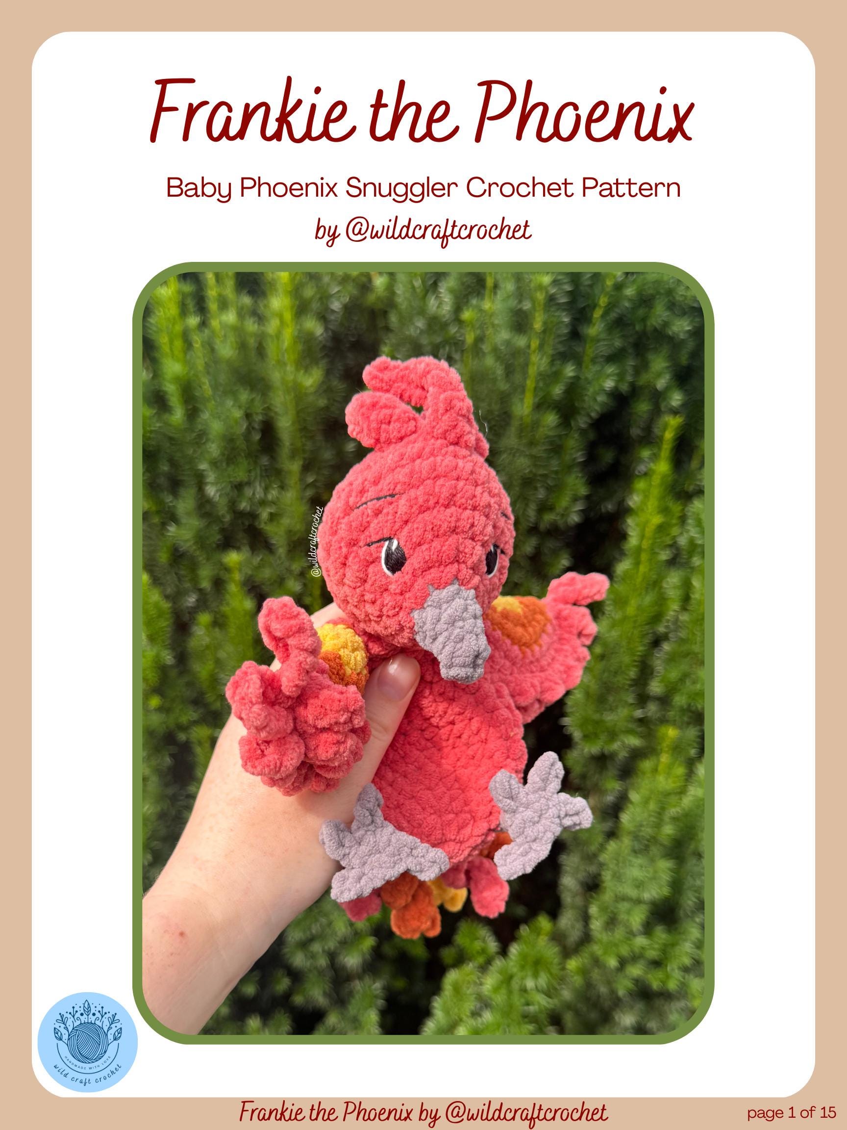 Baby Phoenix Snuggler Crochet Pattern | Frankie | PDF PATTERN ONLY - Etsy