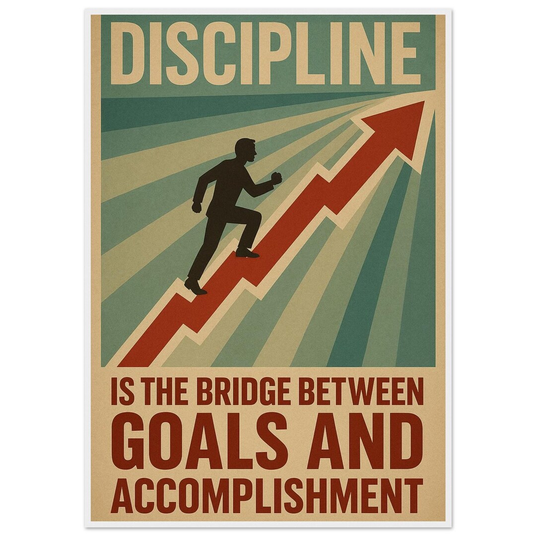 Motivational Discipline Poster: Goals & Accomplishment - Framed Matte ...