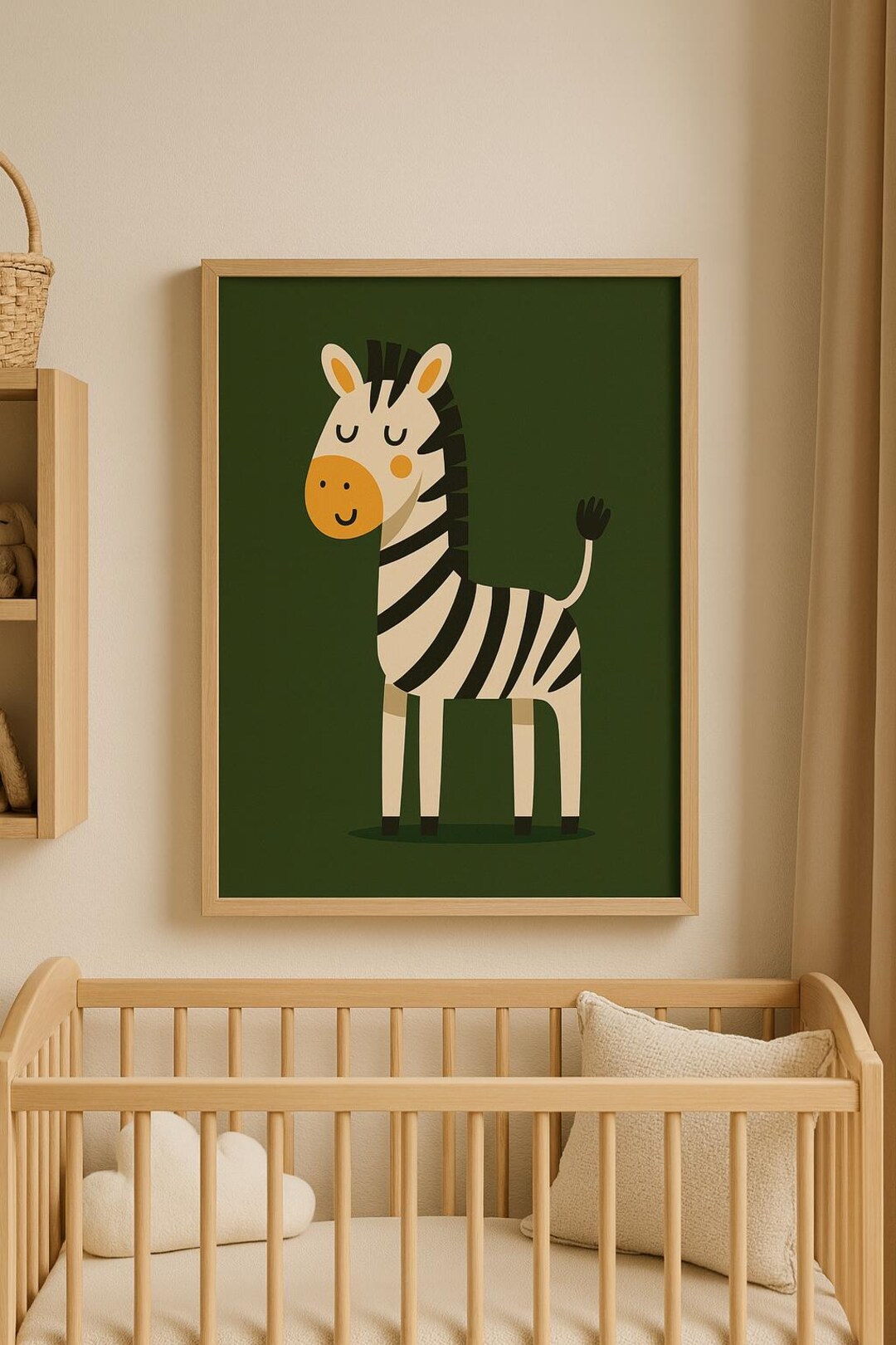 Cute Zebra Framed Poster for Nursery - Adorable Art & Decor - Etsy