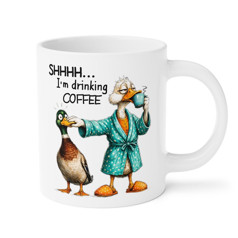 Funny Coffee Mug for Coffee Lovers, Grumpy Duck Coffee Cup, Morning ...