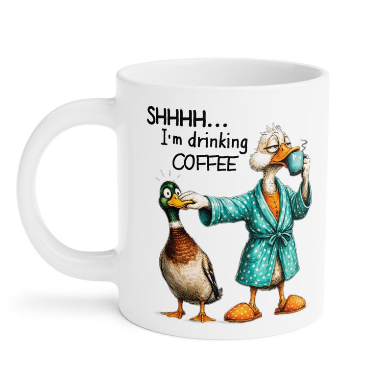 Funny Coffee Mug for Coffee Lovers, Grumpy Duck Coffee Cup, Morning ...