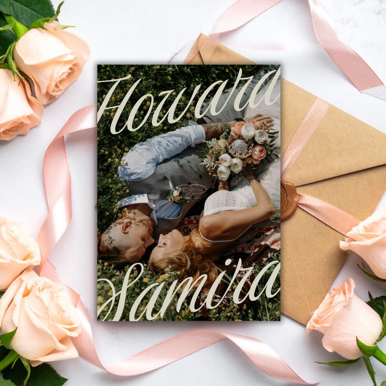 Romantic Script Save the Date Template | Canva Wedding Announcement ...