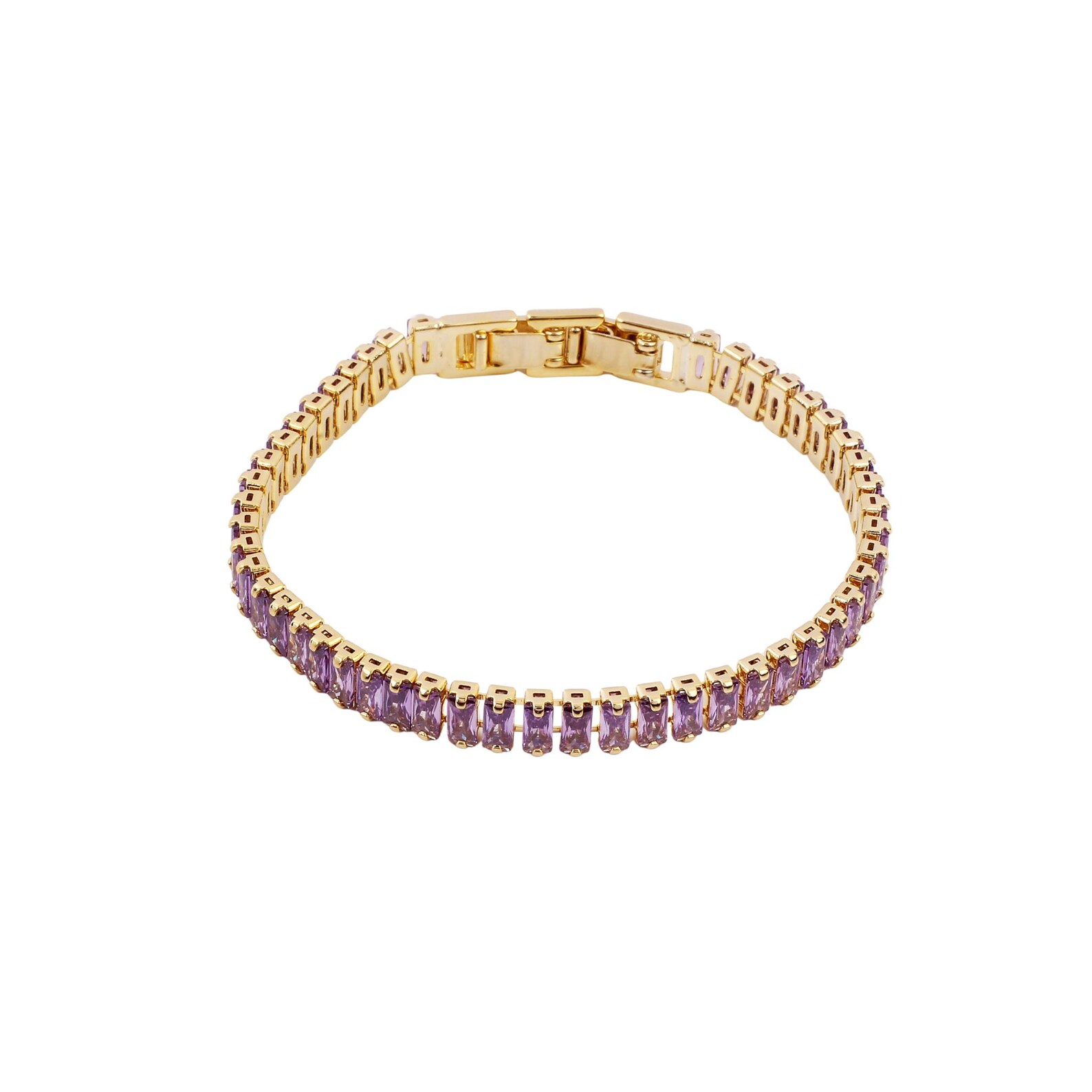 Iced Out Purple Tennis Bracelet: Non Tarnish Zirconia Hip Hop Jewelry ...