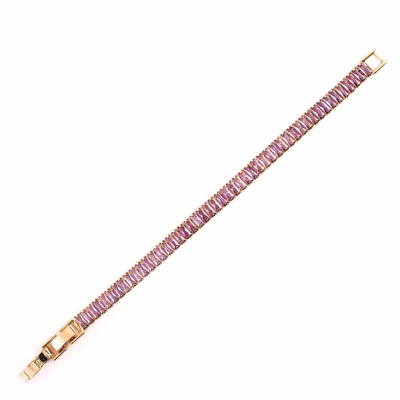 Iced Out Purple Tennis Bracelet: Non Tarnish Zirconia Hip Hop Jewelry ...