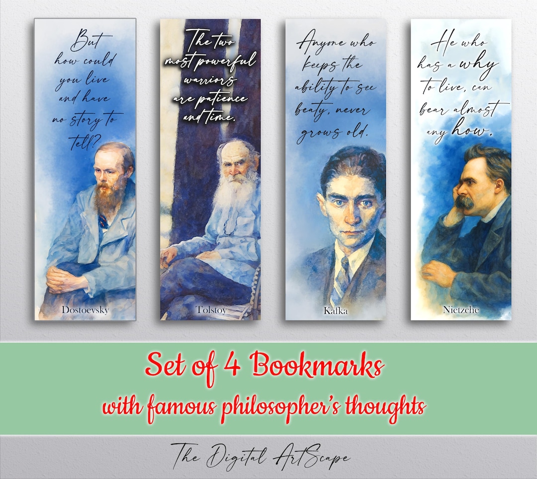 Printable Philosopher Quotes Bookmarks – Set of 4 (dostoevsky ...