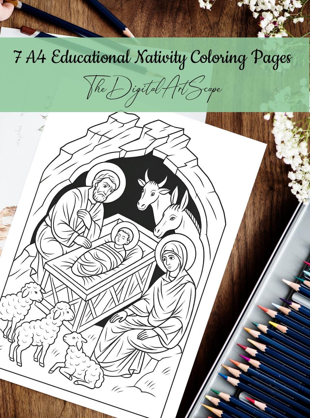 Nativity Coloring Pages for Kids – PDF Bundle of 7, Christian Orthodox ...