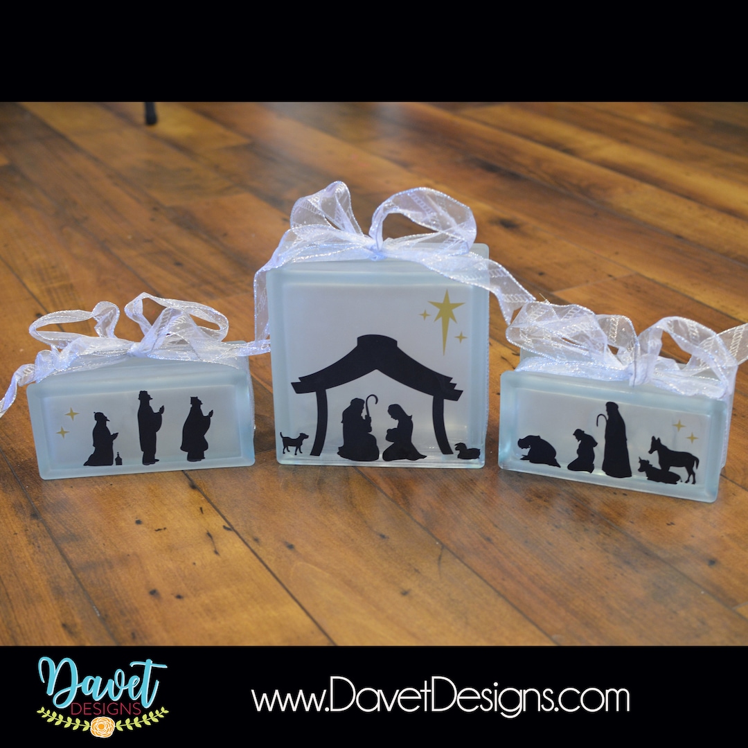 Nativity Scene Vinyl Lettering - Fits Perfect on 8x8 Inch Kraftyblok or ...
