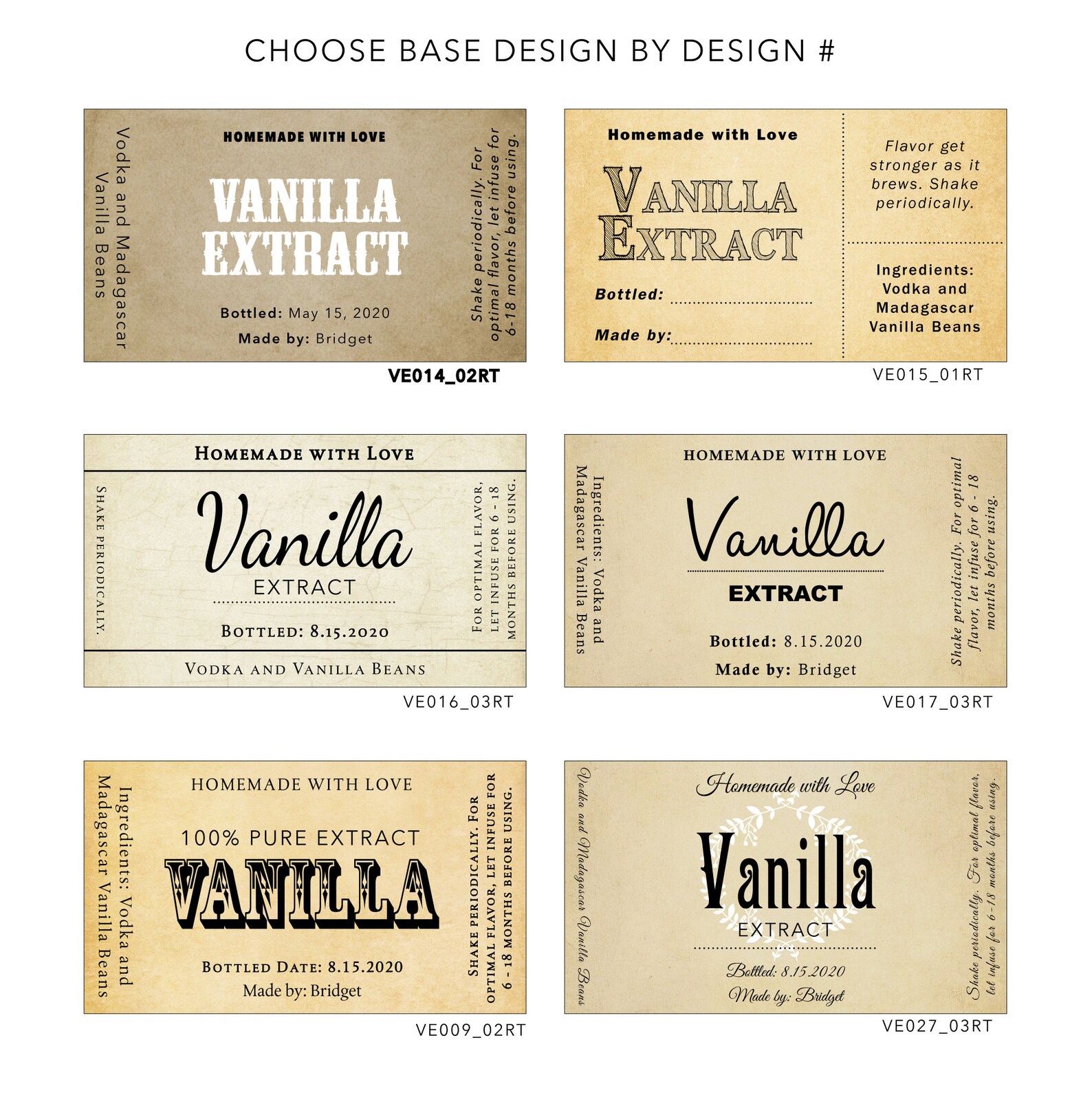 2x3.5 Inch Personalized Homemade Item Labels - Change Wording, Colors ...