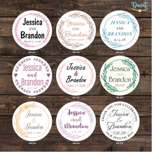 4 Inch Glossy Waterproof Wedding Stickers Labels - Hundreds of Designs ...